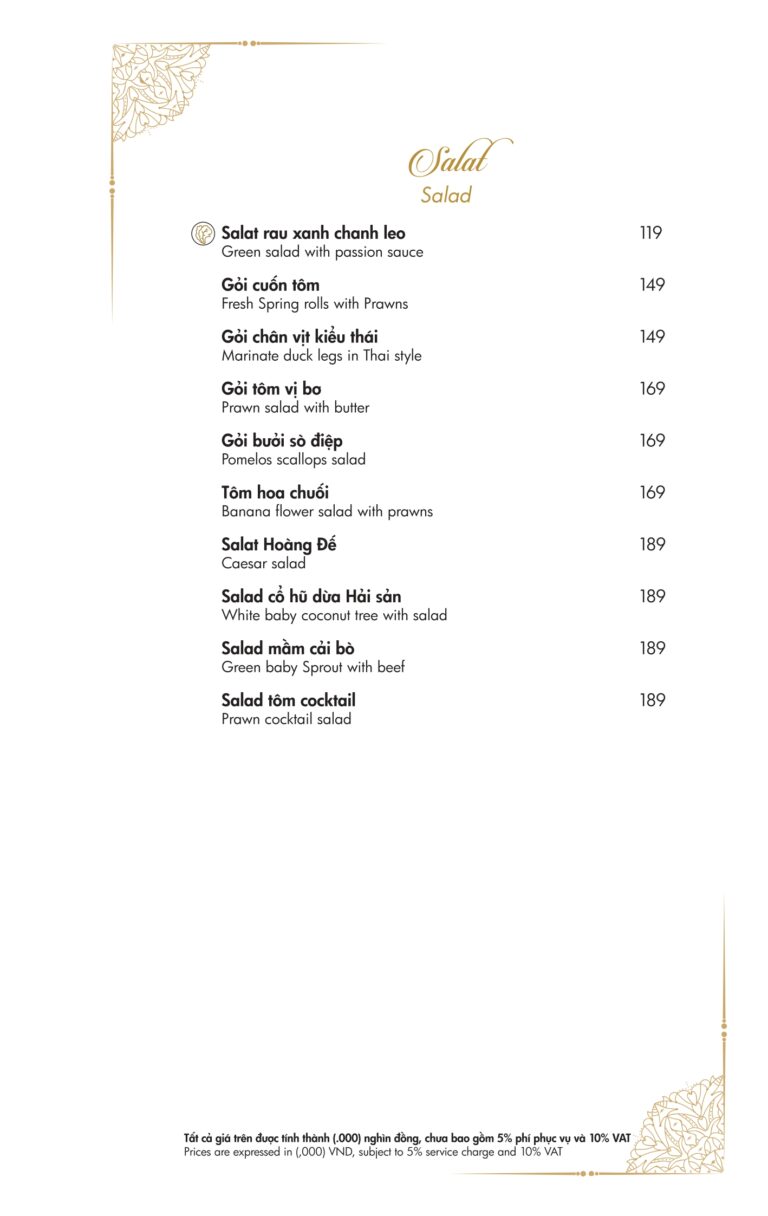 Alacarte Menu - Softwater Restaurant